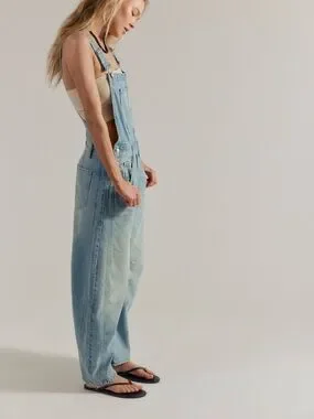 Free People | Jeans | Free People Light Blue Denim Wideleg Overalls ...